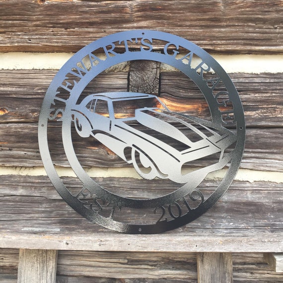 Personalized Muscle Car Metal Garage Sign Race Car Custom | Etsy
