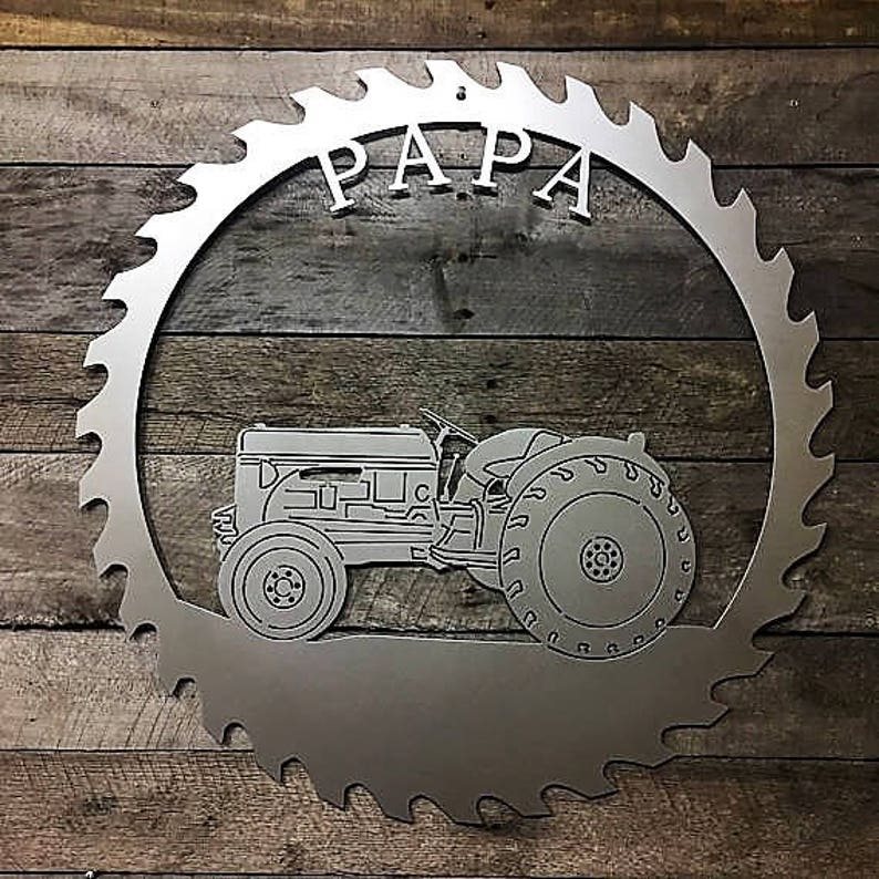 Personalized Tractor Saw Blade Metal Art: Custom Farm Sign - Etsy
