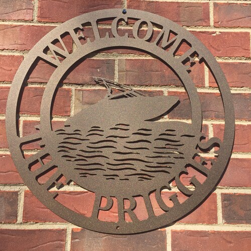 Personalized Welcome Sign Boat and Waterskier | Etsy