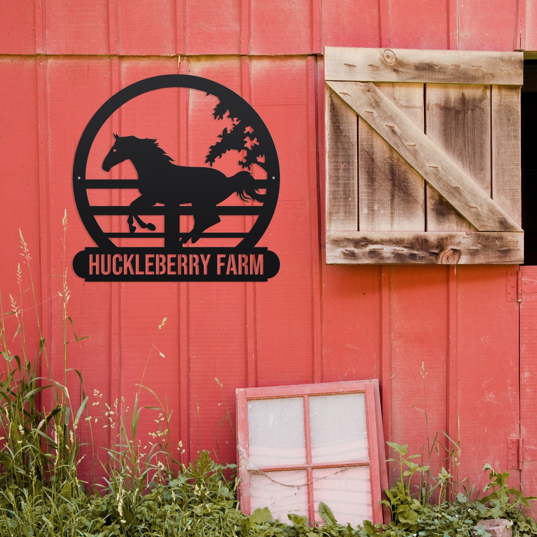 Personalized Horse Barn Sign: Custom Metal Stables Name Plate - Etsy