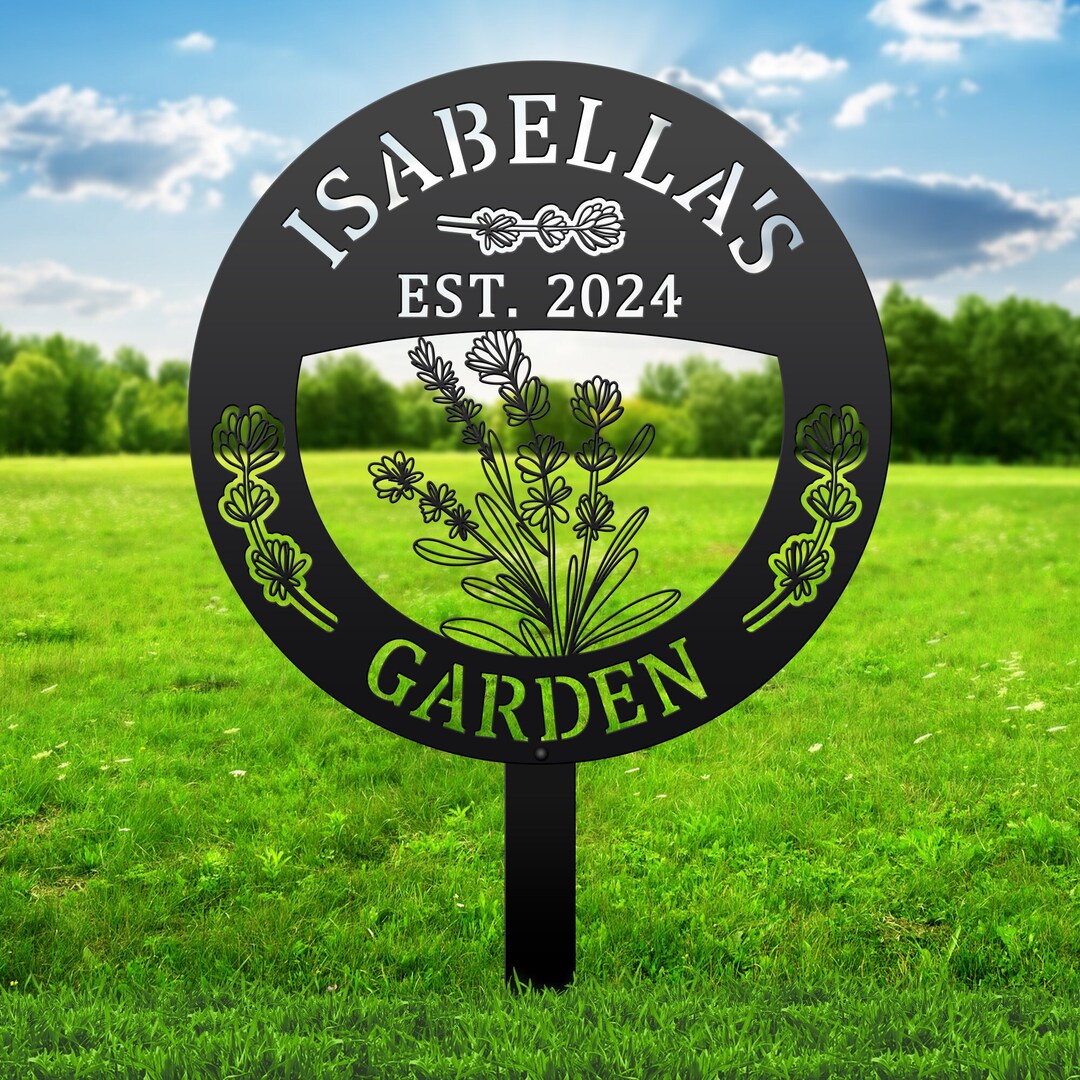 Wildflower Garden Sign, Personalized Metal Gardening Gift- Over 100 ...