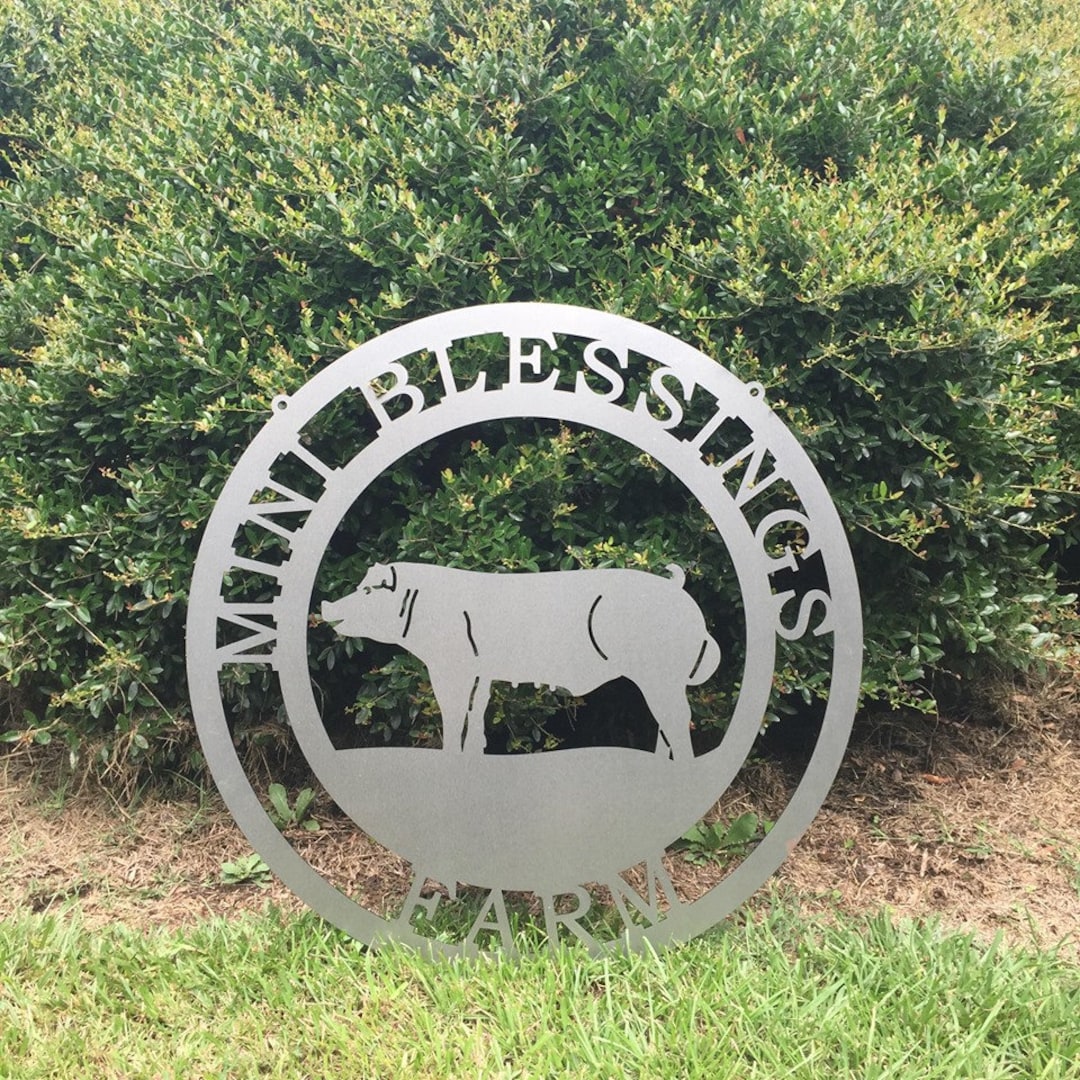 Pig Farm Sign Metal Pig Sign Personalized Farm Sign Barn Sign Ranch ...