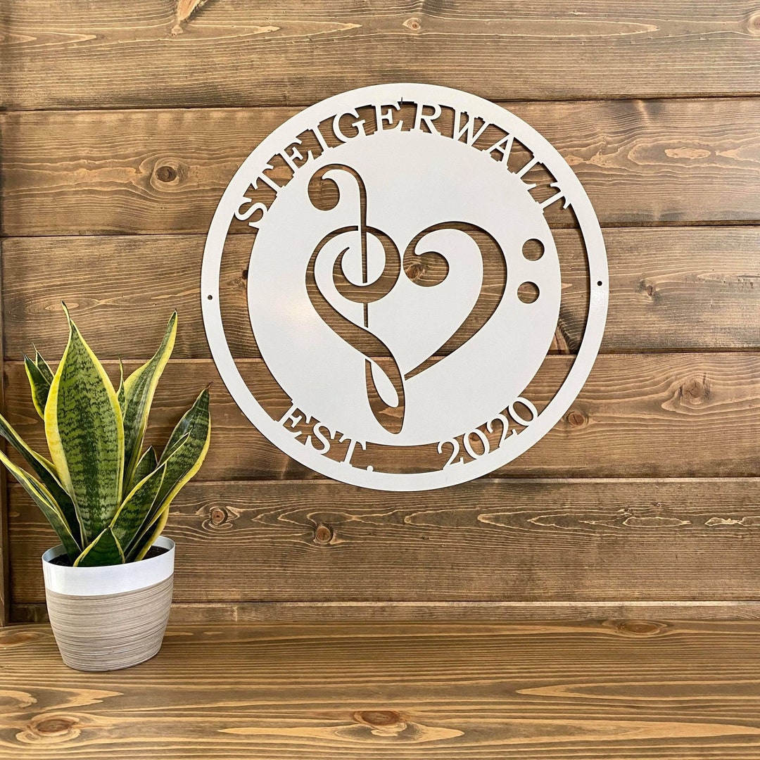 Music Lover Personalized Music Notes Sign, Sheet Music Wall Art, Custom ...