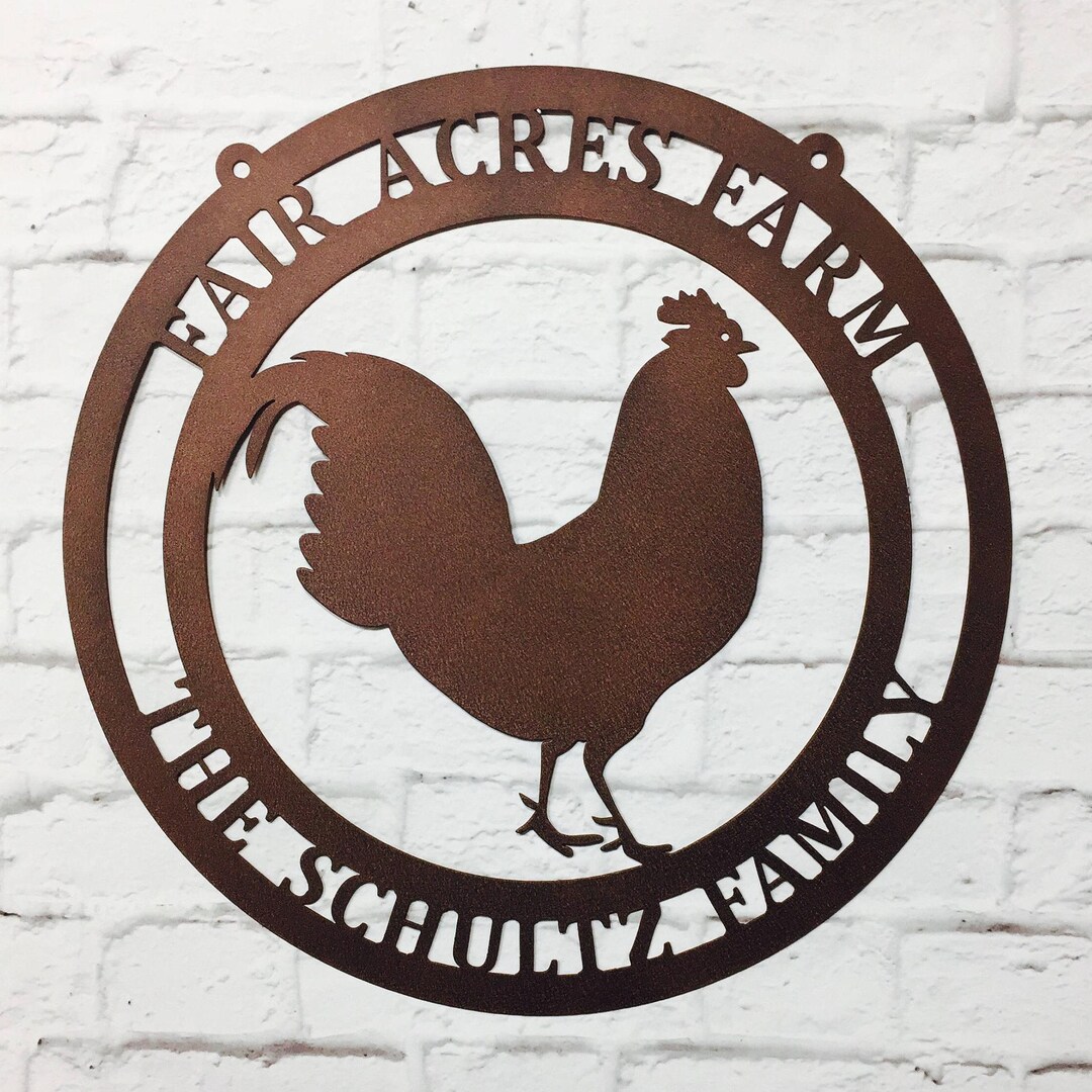 Rooster Farm Sign | Chicken Sign | Personalized Farm Sign| Barn Sign ...