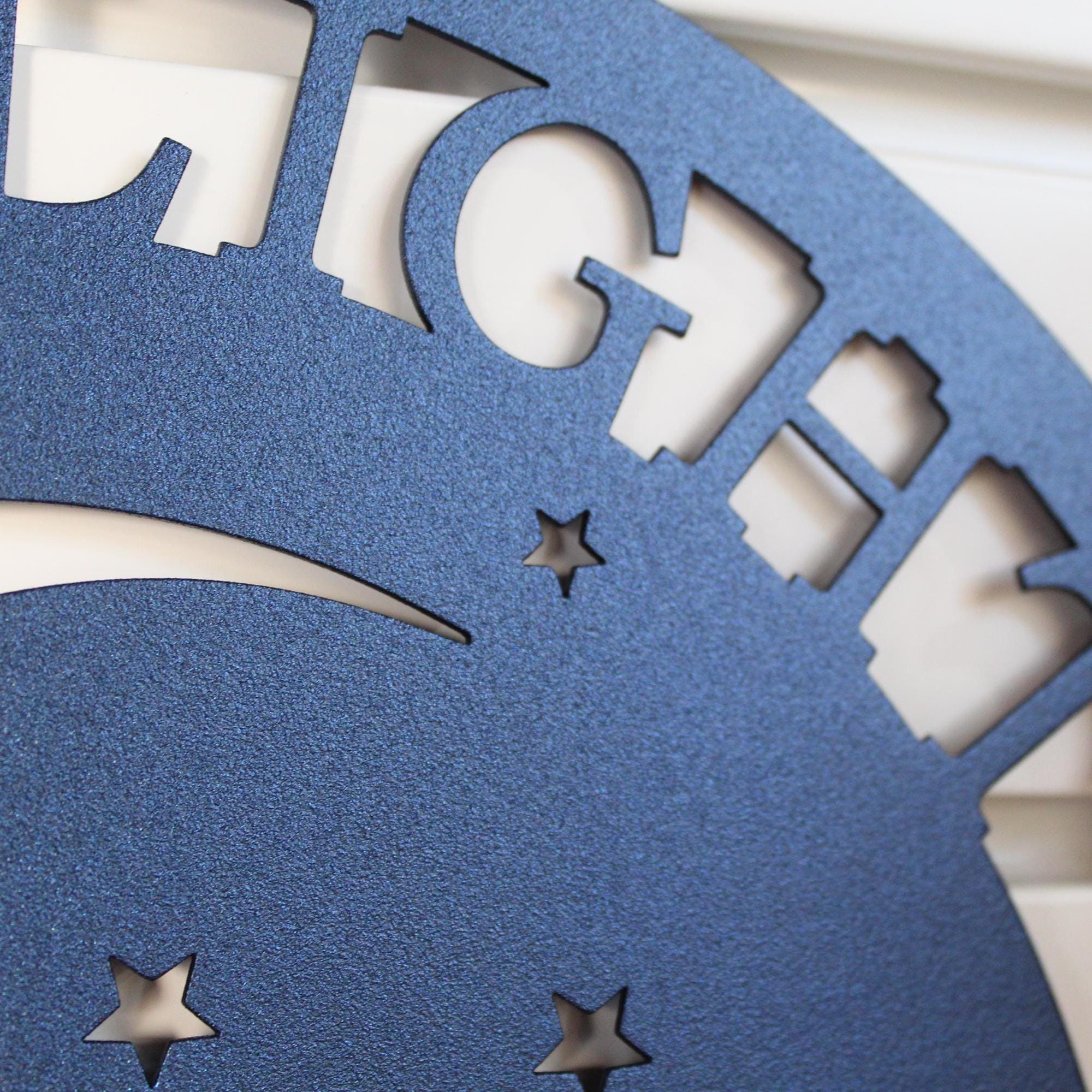 Custom Crescent Moon Garden Sign: Personalized Metal Moon & Stars Art ...