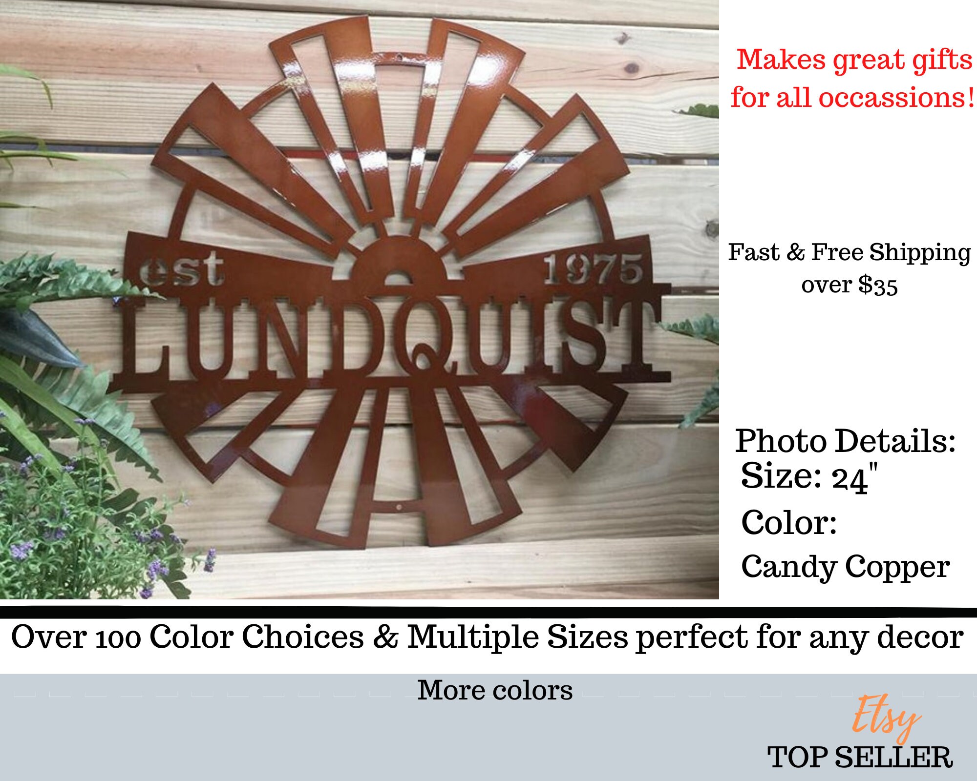 WINDMILL Sign FARMHOUSE WALL decor Personalized Sign | Etsy