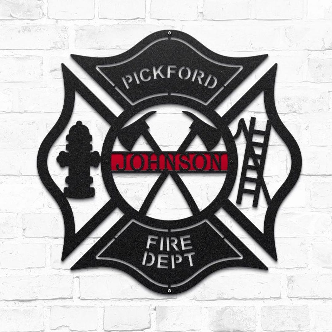Personalized Firefighter Memorial Metal Plaque, Custom Fireman Last ...