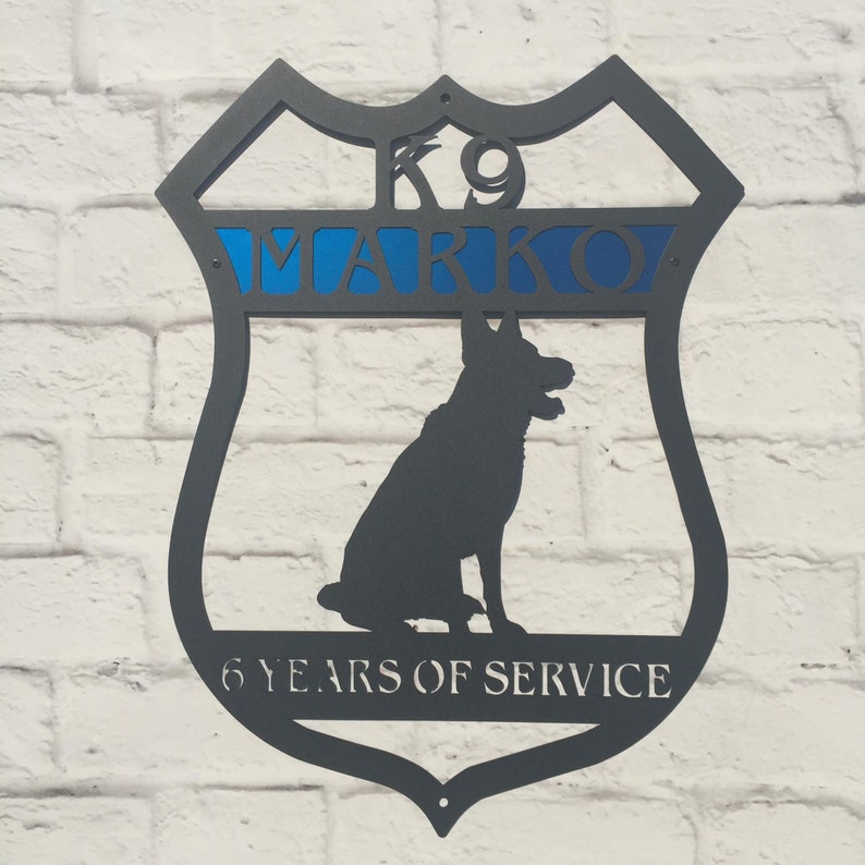 Personalized K9 Police Badge Sign: German Shepherd Memorial - Etsy
