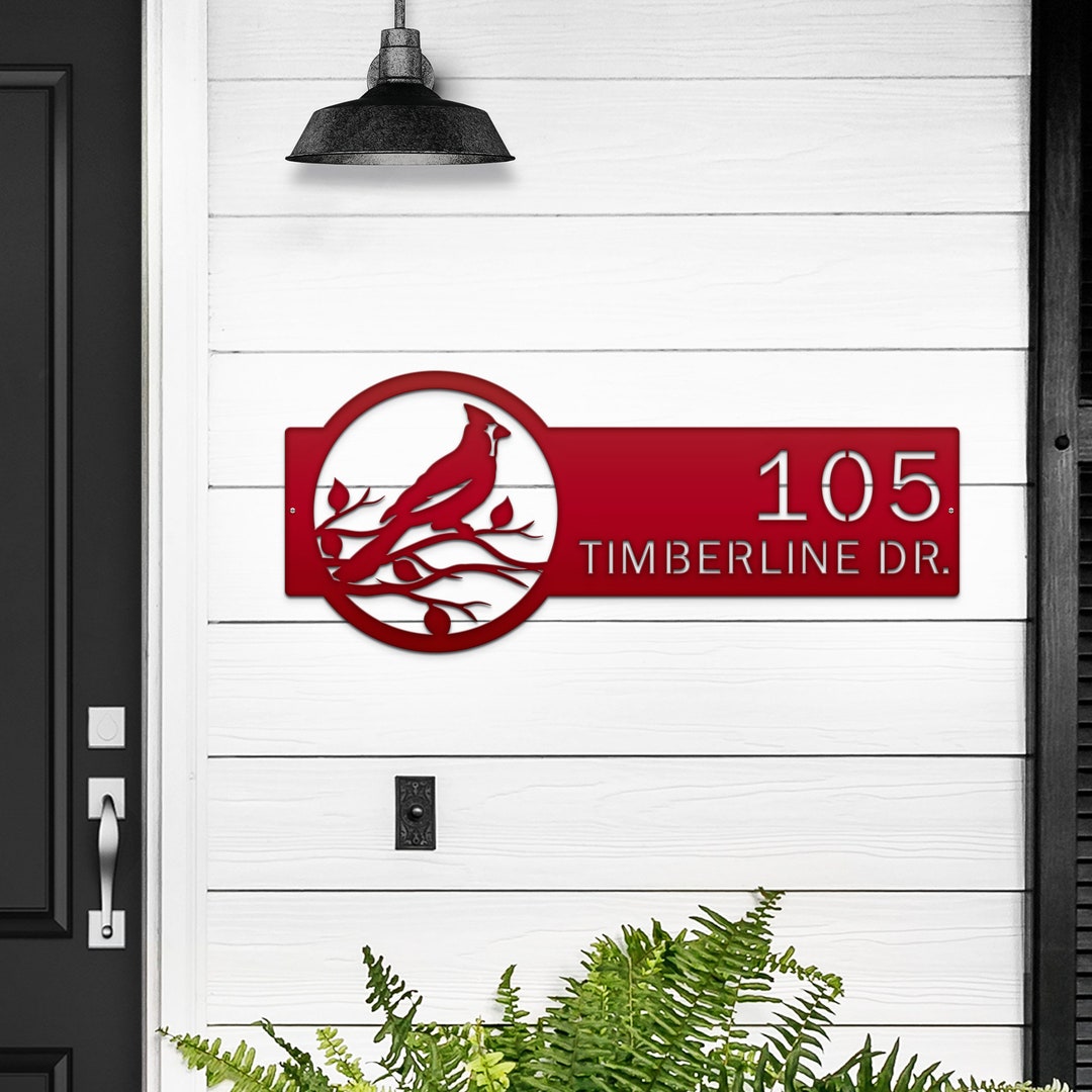 Cardinal Custom Metal Address Sign Spring Decor Metal Wall Art Unique ...