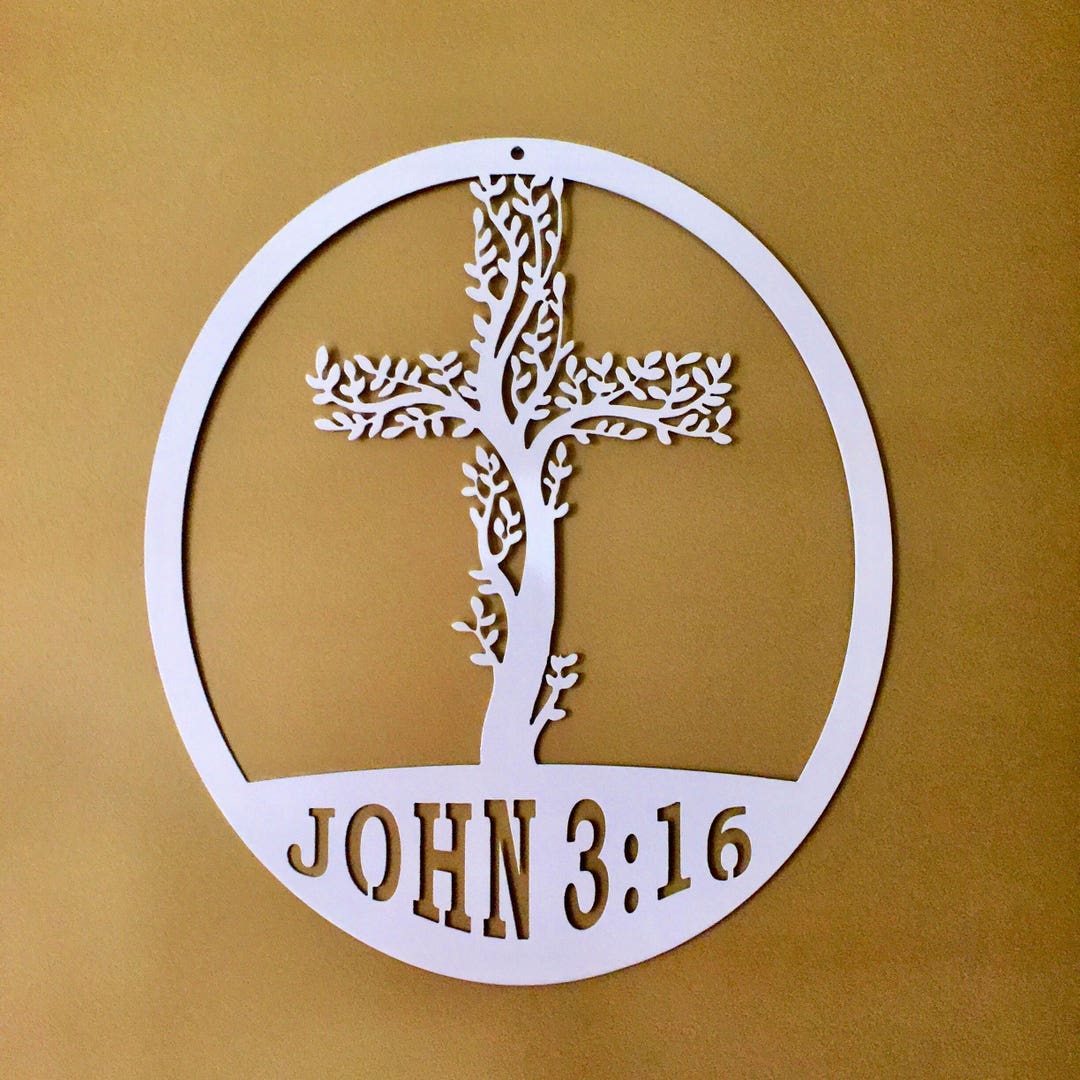 Cross Tree of Life With John 3:16 Religious Wall Decor Easter - Etsy