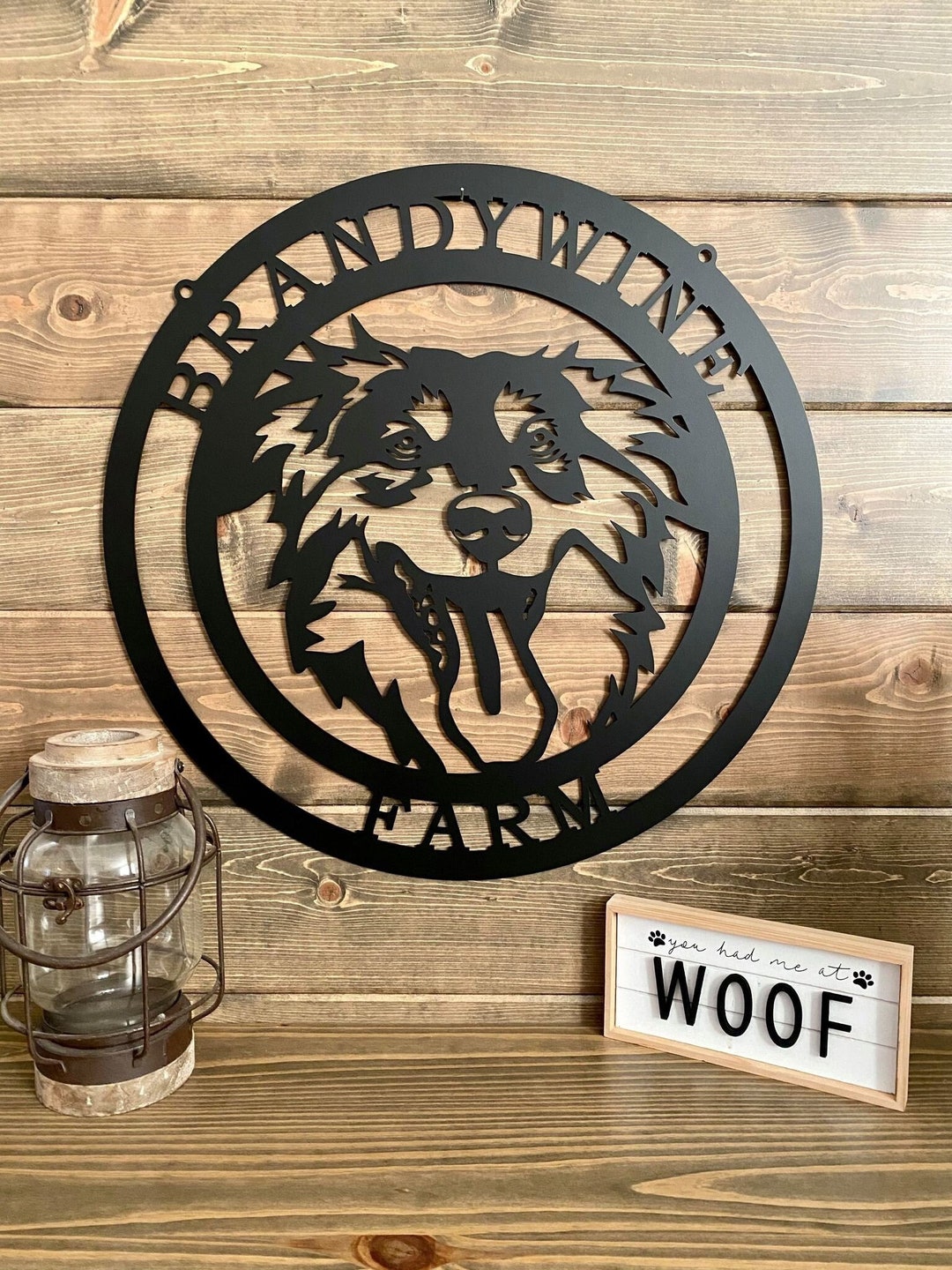 English Shepherd Custom Dog Sign, Personalized Metal Dog Kennel Sign ...