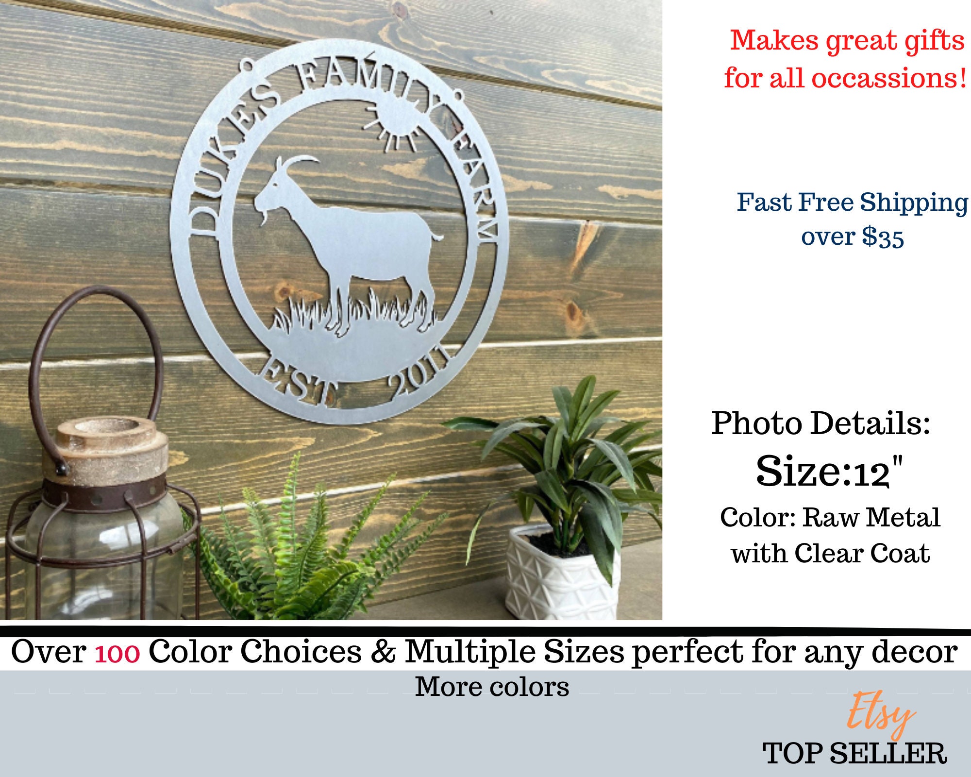 Metal Goat Sign Outdoor Ranch Sign-Goat Farm Sign | Etsy España