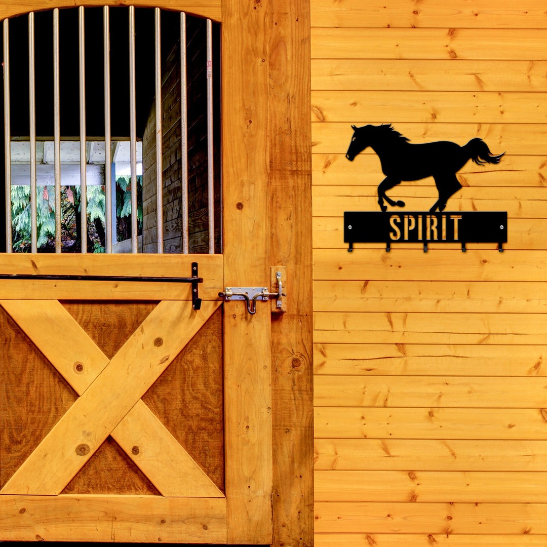 Personalized Running Horse Stall Plate With Hook Horse Stall Nameplate ...