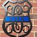 Police Officer Badge Monogrammed Sign Thin Blue Line Metal Wall Art ...