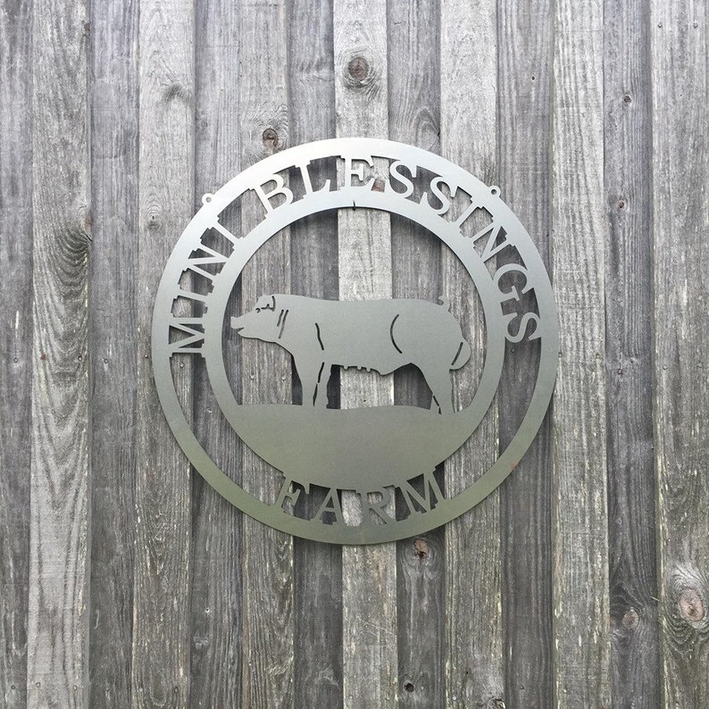 Pig Farm sign Metal Pig Sign Personalized Farm Sign Barn | Etsy