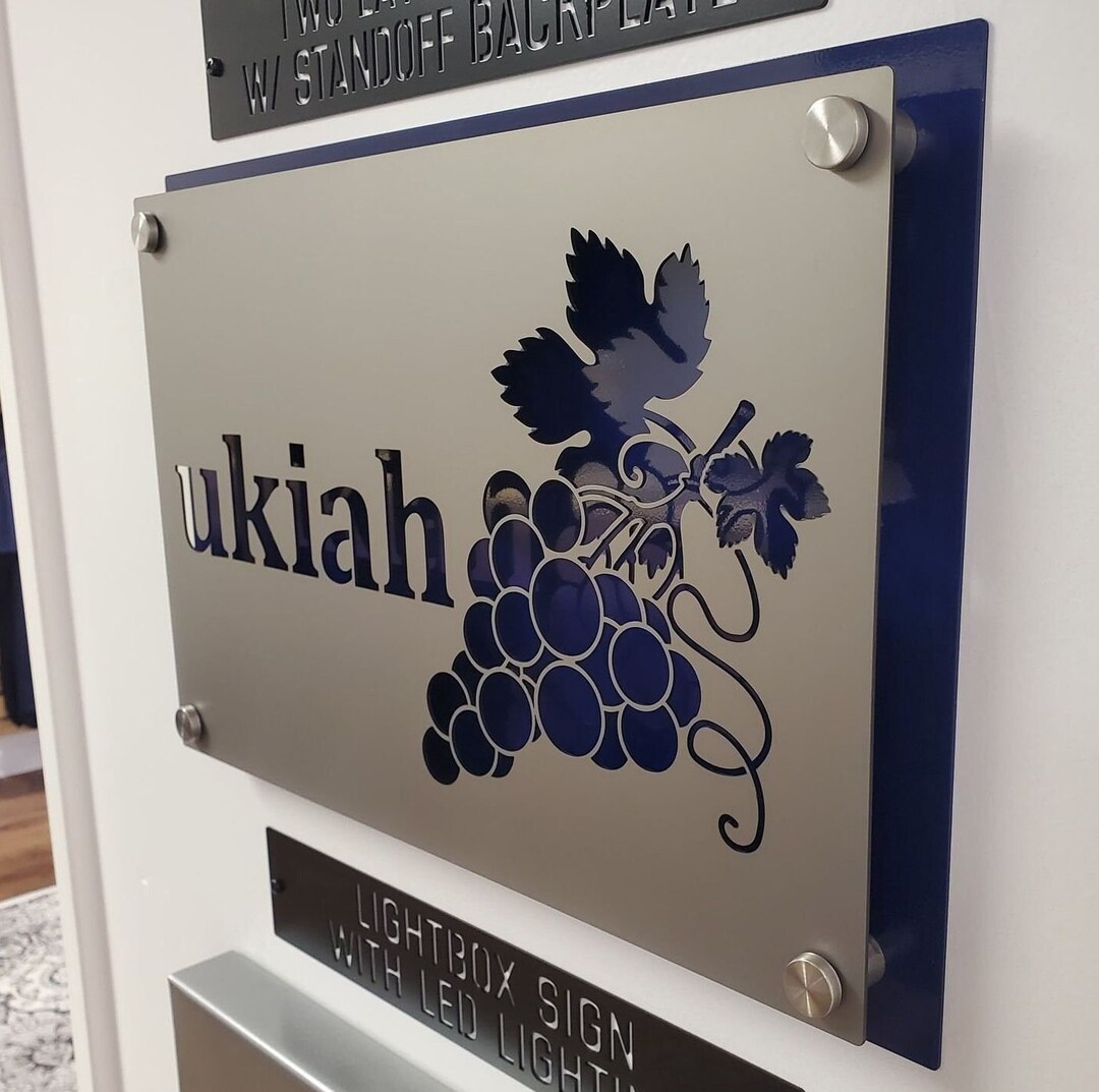 3D Laser Cut Metal Business Logo Sign With Standoff Metal - Etsy