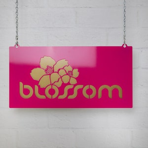 Laser Cut Metal Business Logo Sign: Powder Coated Steel With Backplate ...