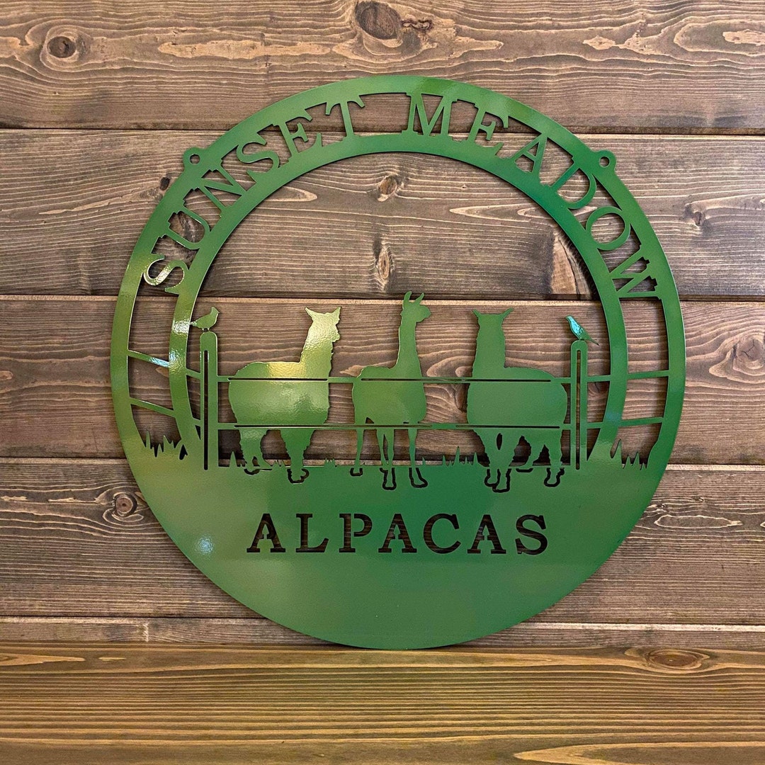 Personalized Alpaca Farm Sign: Outdoor Metal Ranch Entrance - Etsy