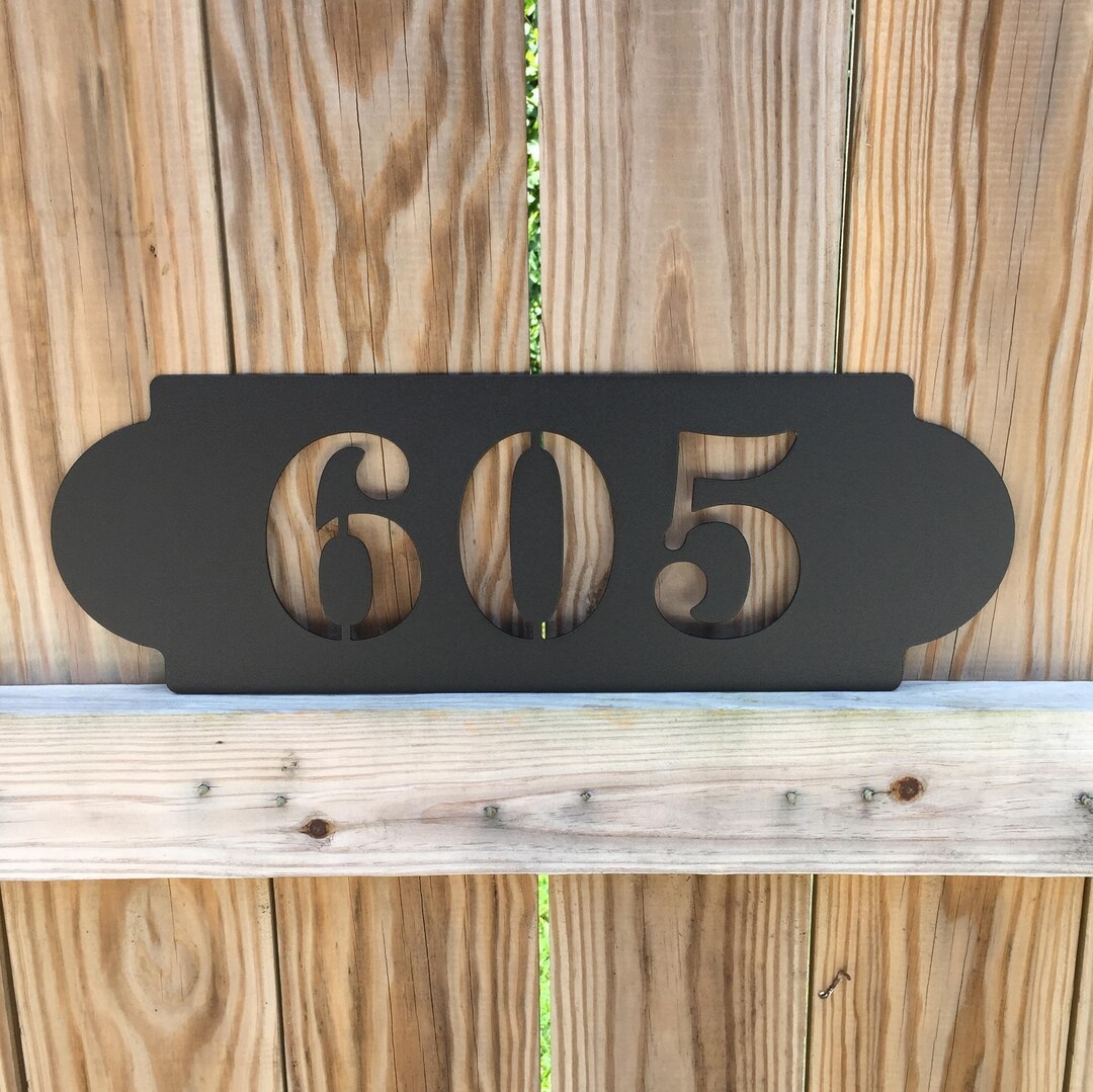 Modern Horizontal Metal Address Sign, House Number Plaque 18" Wide X 6 ...