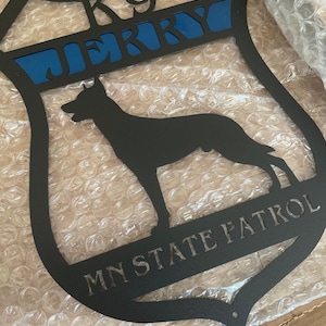 Belgian Malinois K9 Police Officer Plaque - End of Watch EOW Pet ...