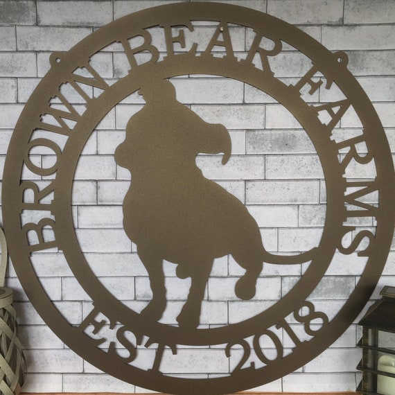 Personalized Pittie Metal Dog Sign Family Established Sign | Etsy