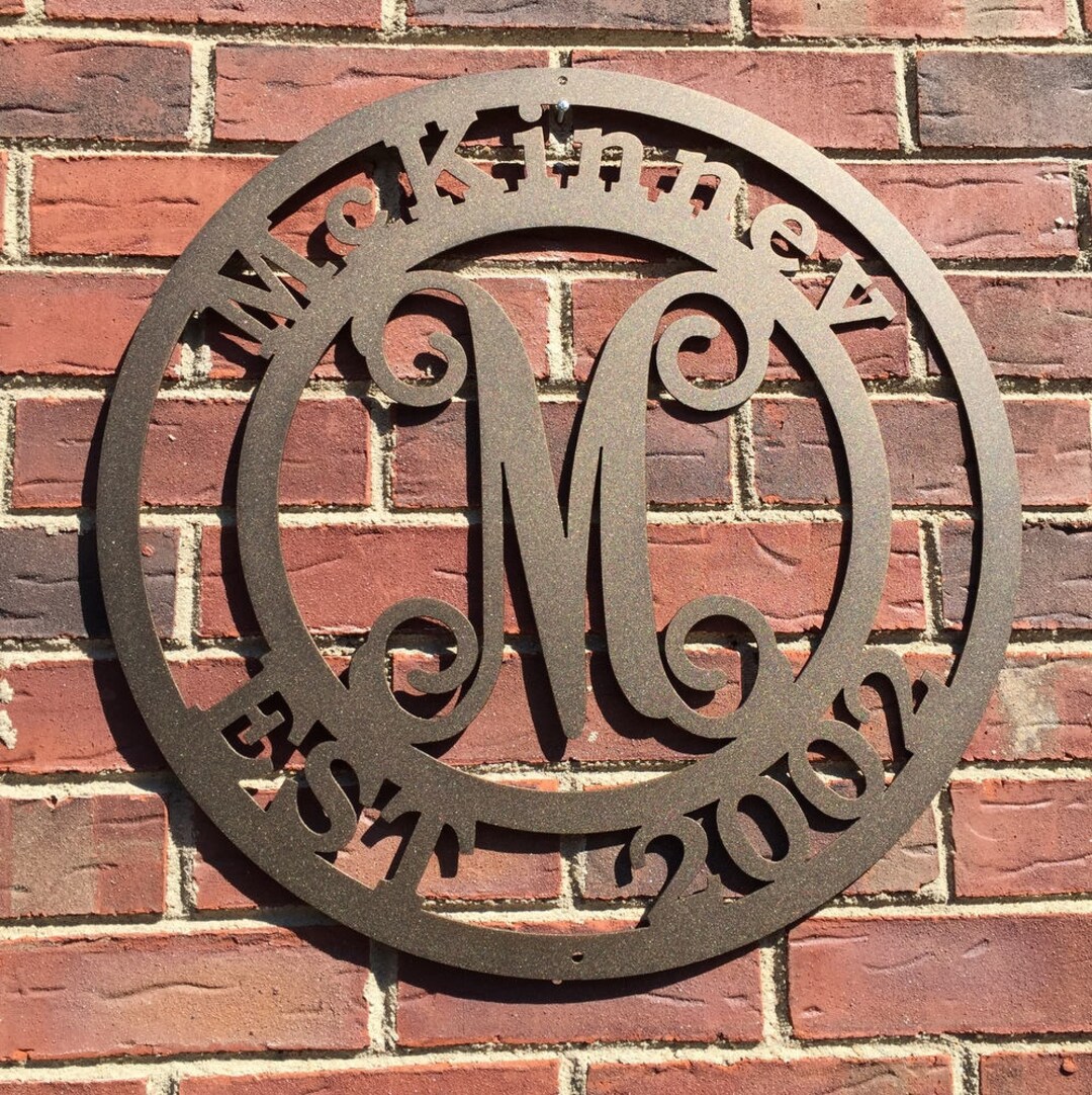 Personalized Family Name Metal Sign, Last Name Sign, Initial, Metal ...
