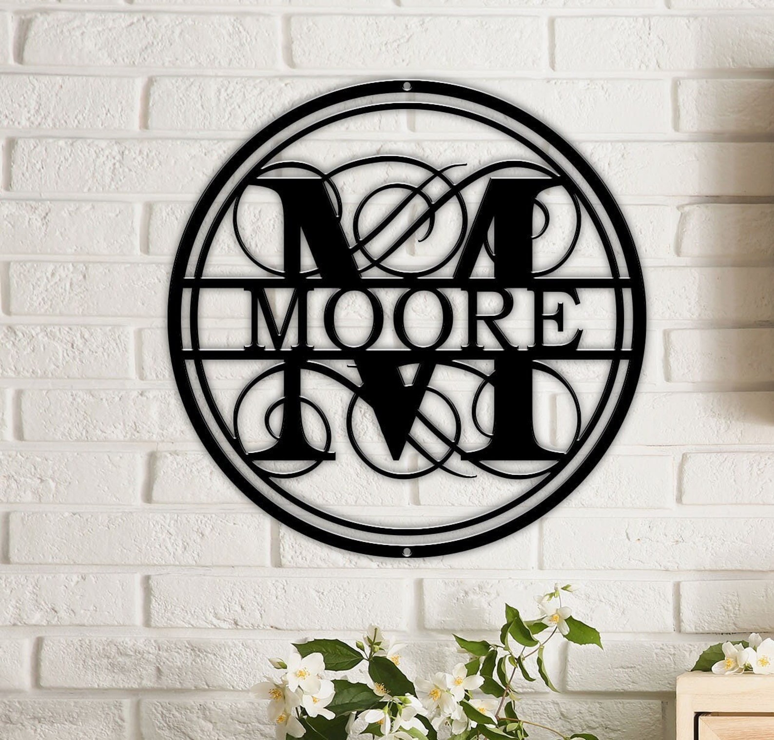 Swirly Name Monogram Porch Sign or Wall Decor Over 100 Color - Etsy