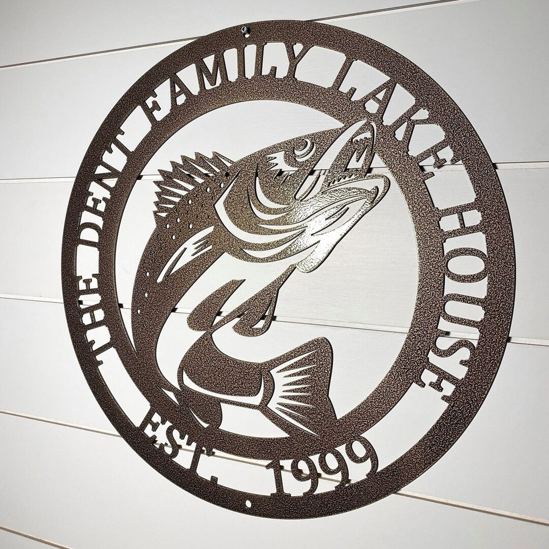 Personalized Metal Walleye Fish Sign: Lake House Decor - Etsy