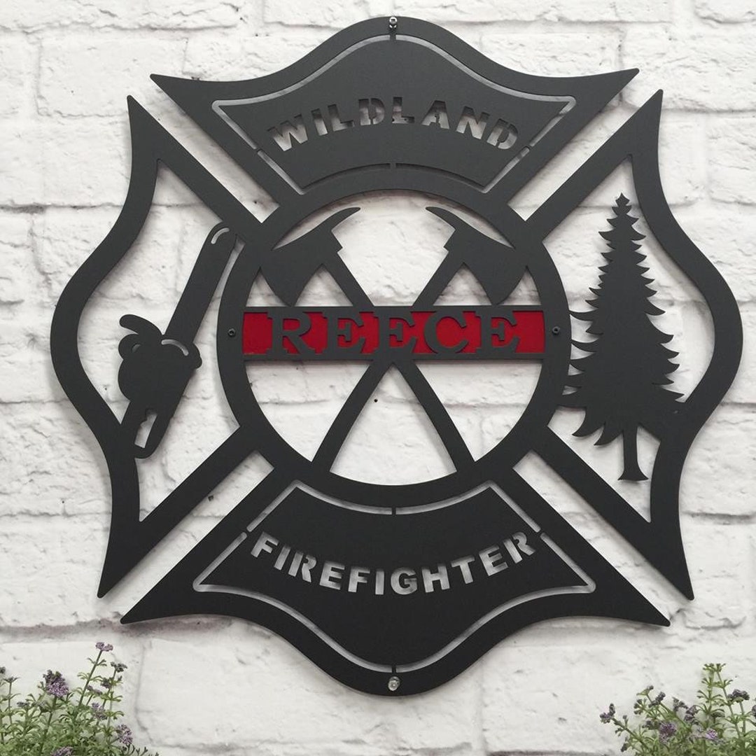 Wildland Firefighter Metal Maltese Sign | Personalized Gift ...
