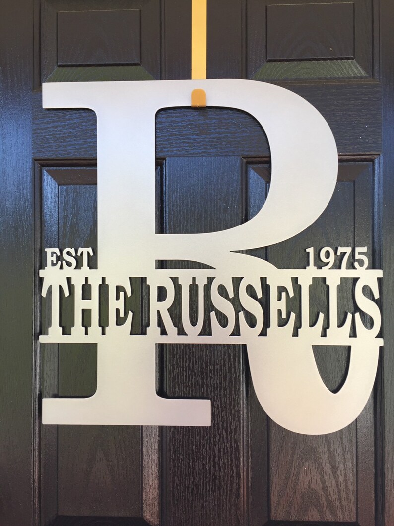 Metal Monogram Established Sign Family Established Sign | Etsy