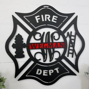 Custom Firefighter Maltese Cross Metal Sign: Personalized Fire ...