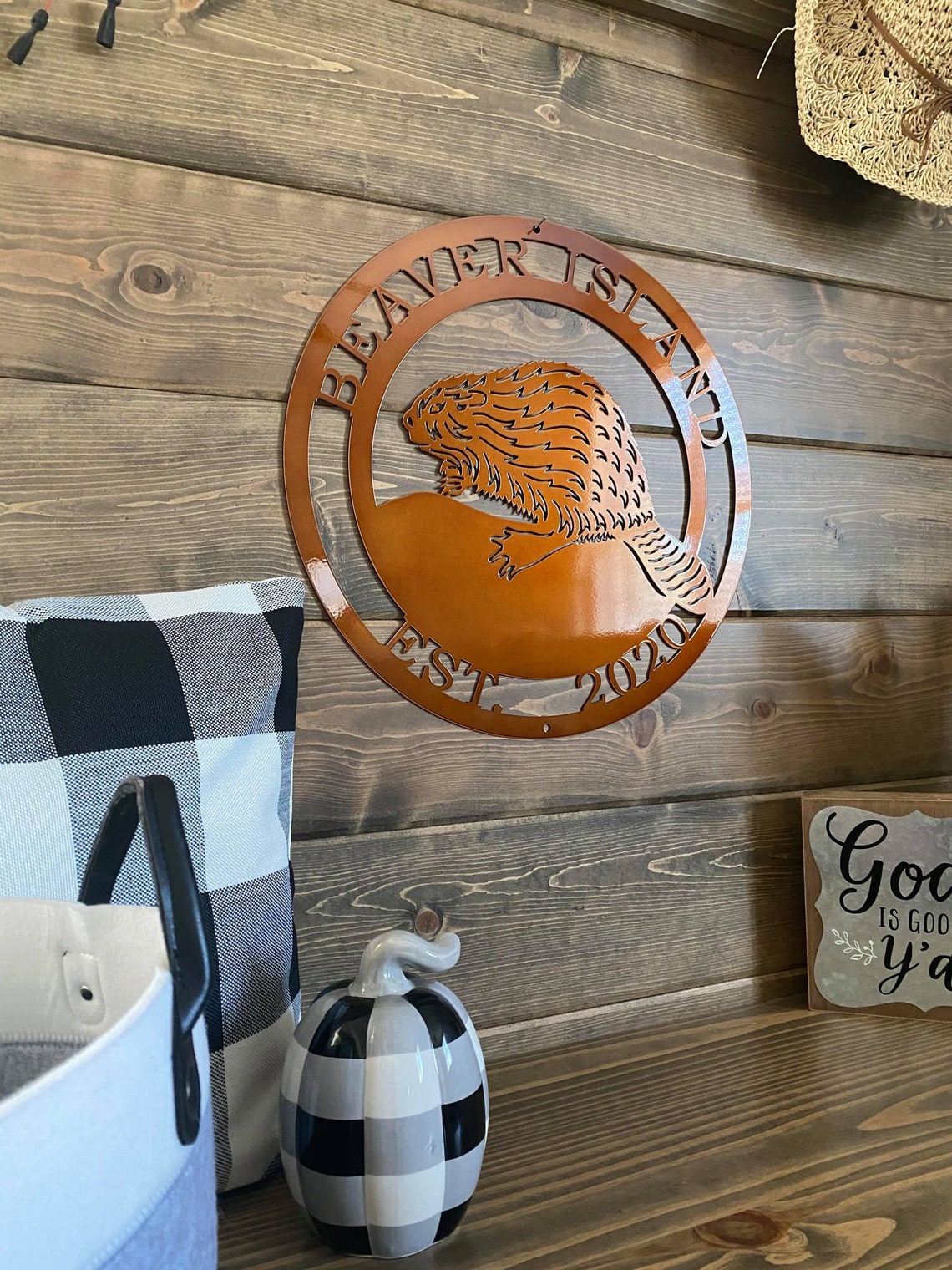 Personalized Beaver Sign Last Name Established Sign | Etsy