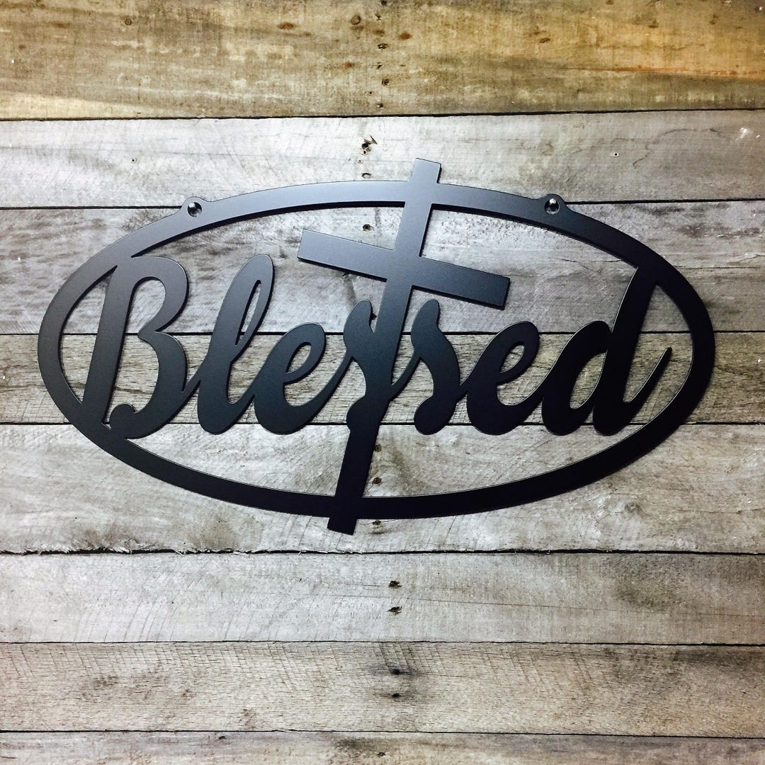 Blessed Sign, Rustic Word Art Sign, Housewarming Gift Idea, Metal Words ...
