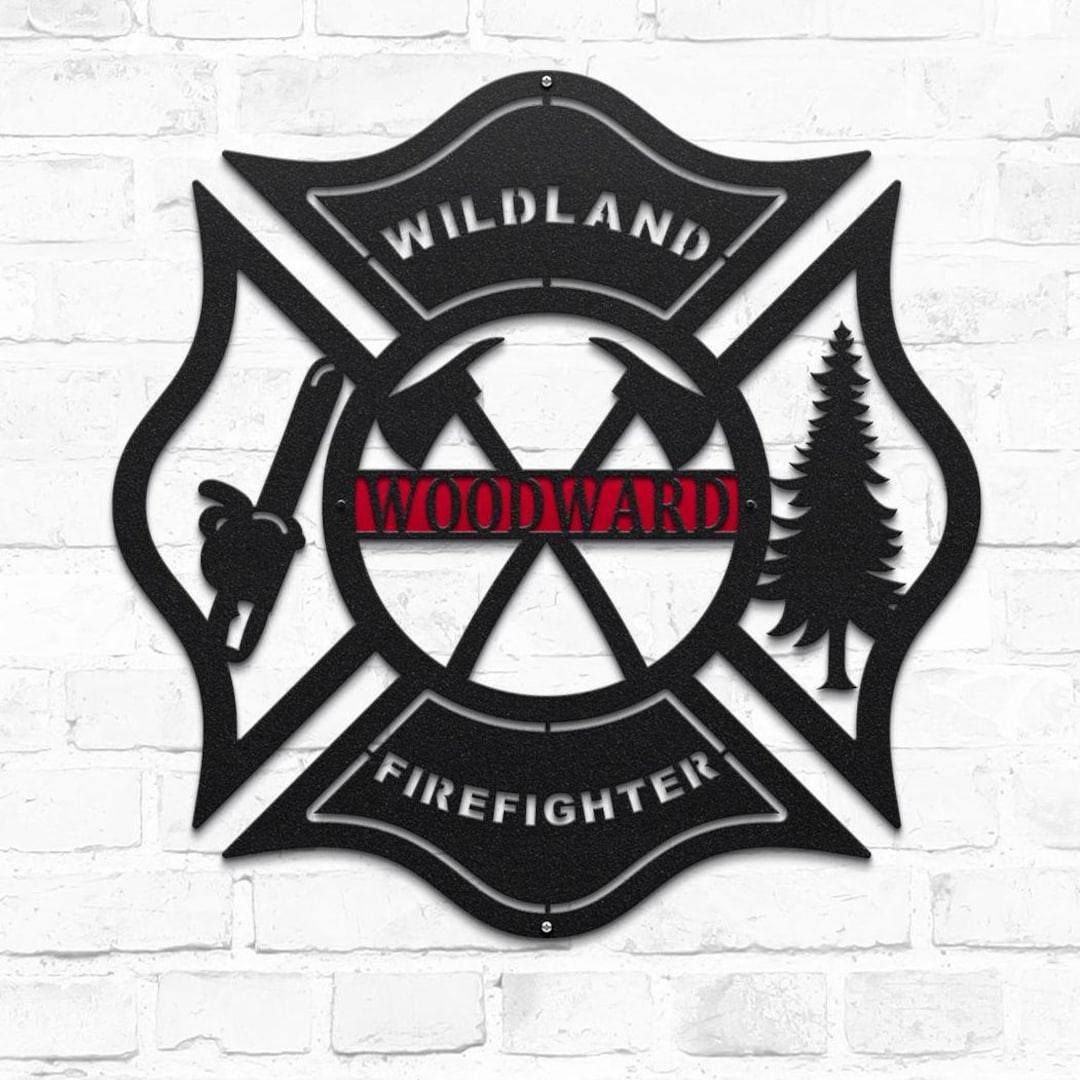 Custom Wildland Firefighter Metal Sign: Maltese Cross Fire Department ...