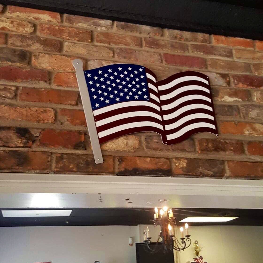 Waving AMERICAN FLAG Metal Art Metal flag indoor or outdoor | Etsy