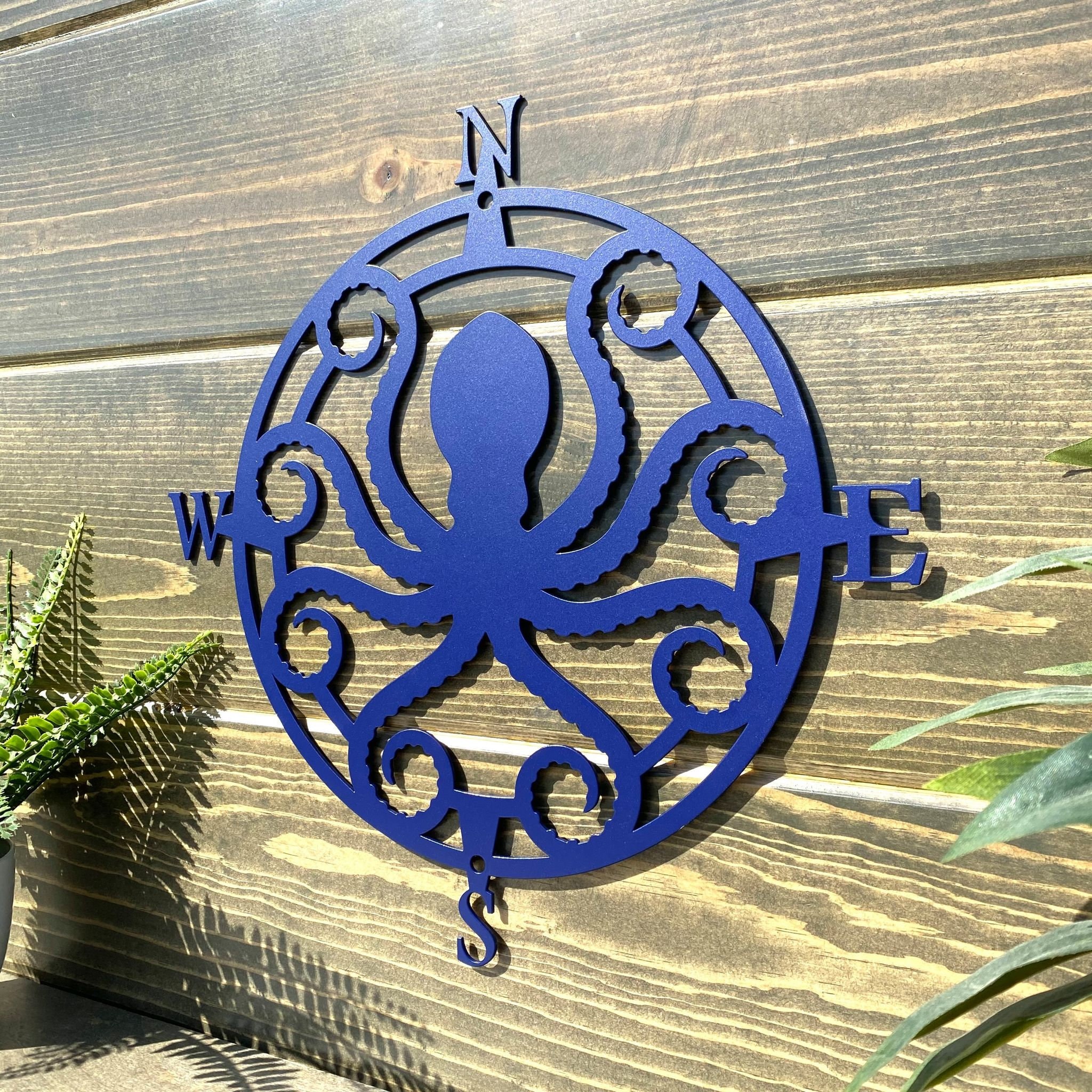 Kraken Octopus Compass Wall Décor by HouseSensationsArt - Etsy 日本