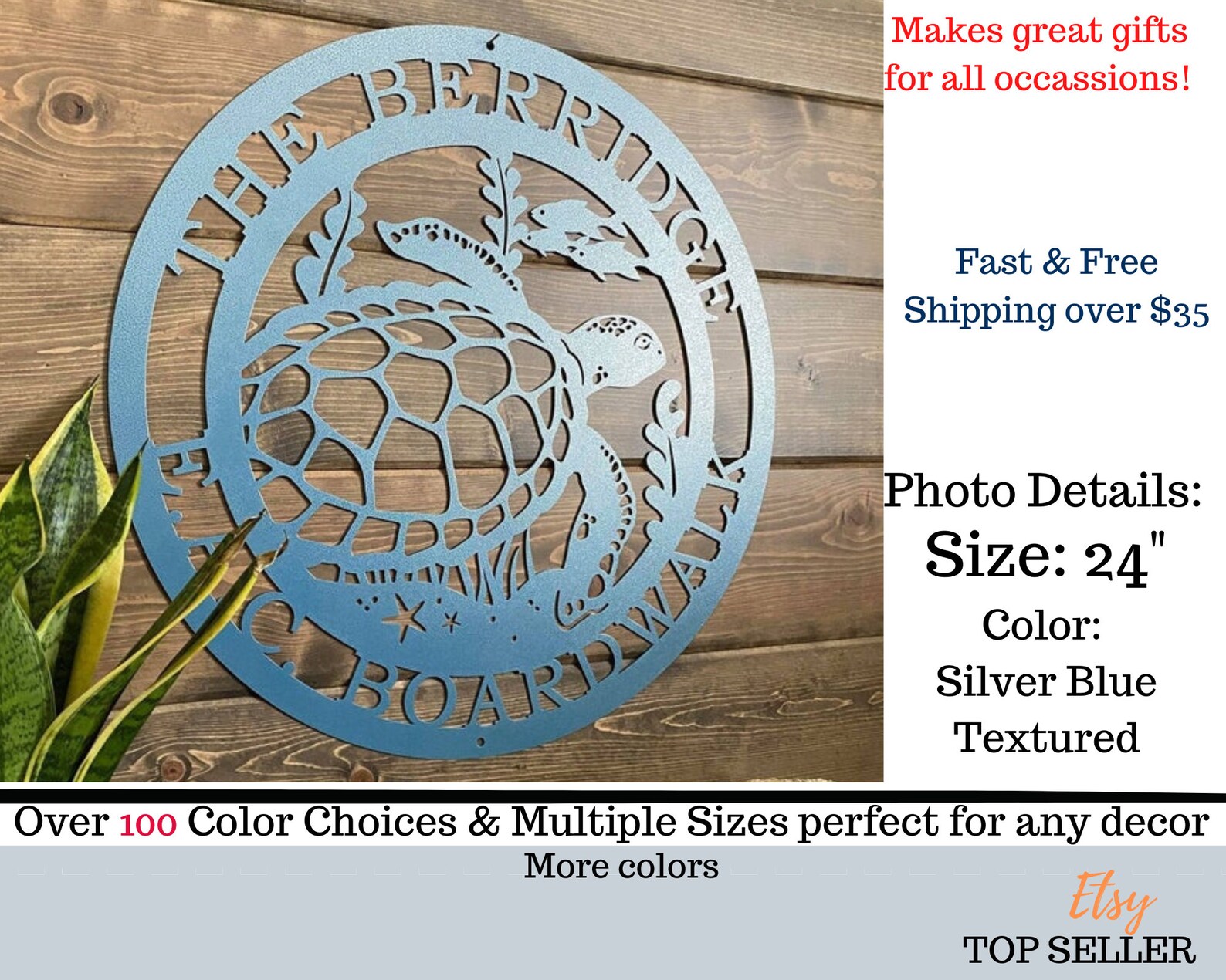 Sea Turtle Marine Life Sign Coastal Decor Nautical Wall - Etsy