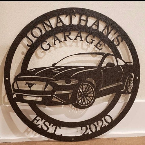 Personalized Muscle Car Metal Garage Sign Race Car Custom | Etsy