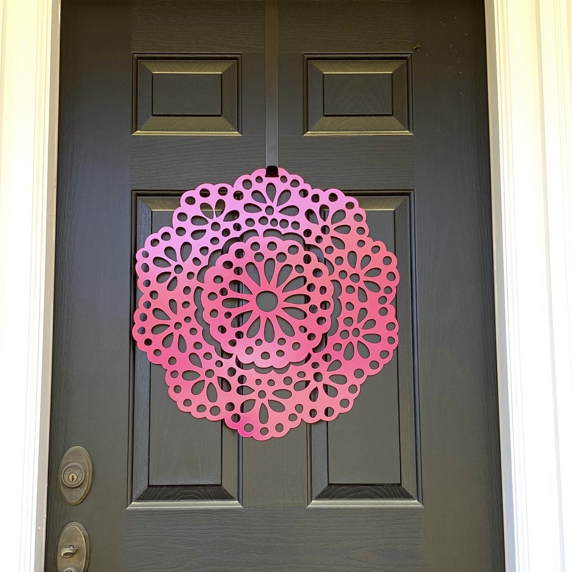 Dolly Flower Metal Door Wreath Year Round Door Decor | Etsy