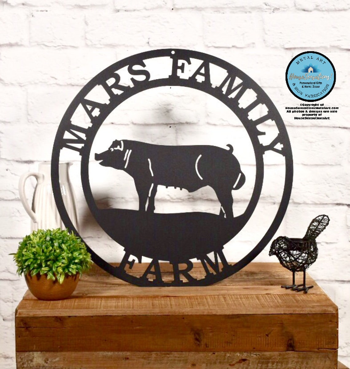 Pig Farm sign Metal Pig Sign Personalized Farm Sign Barn | Etsy