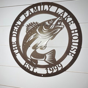Personalized Metal Walleye Fish Sign Lake House Sign Metal - Etsy