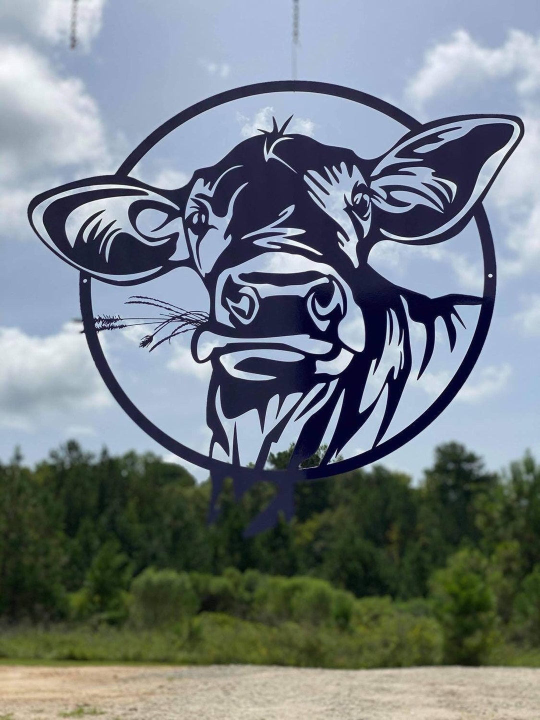 Chewing Cow Outdoor Metal Sign Outside Sign Cattle Farm Sign Cow ...