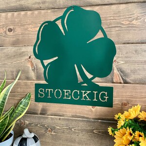 Personalized Shamrock 4-leaf Clover Name Sign St. Patty's Day Monogram ...