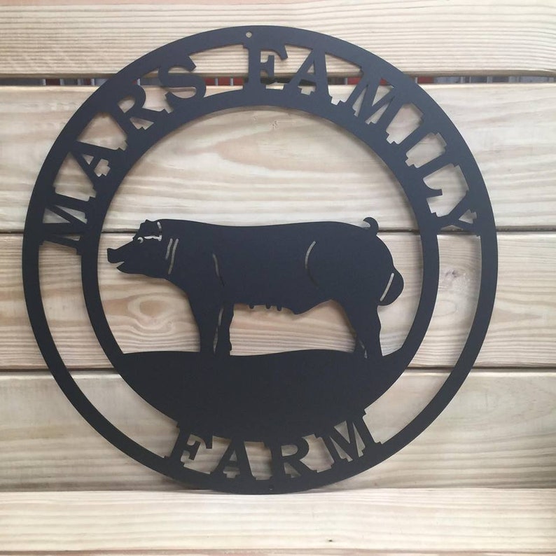 Pig Farm sign Metal Pig Sign Personalized Farm Sign Barn | Etsy
