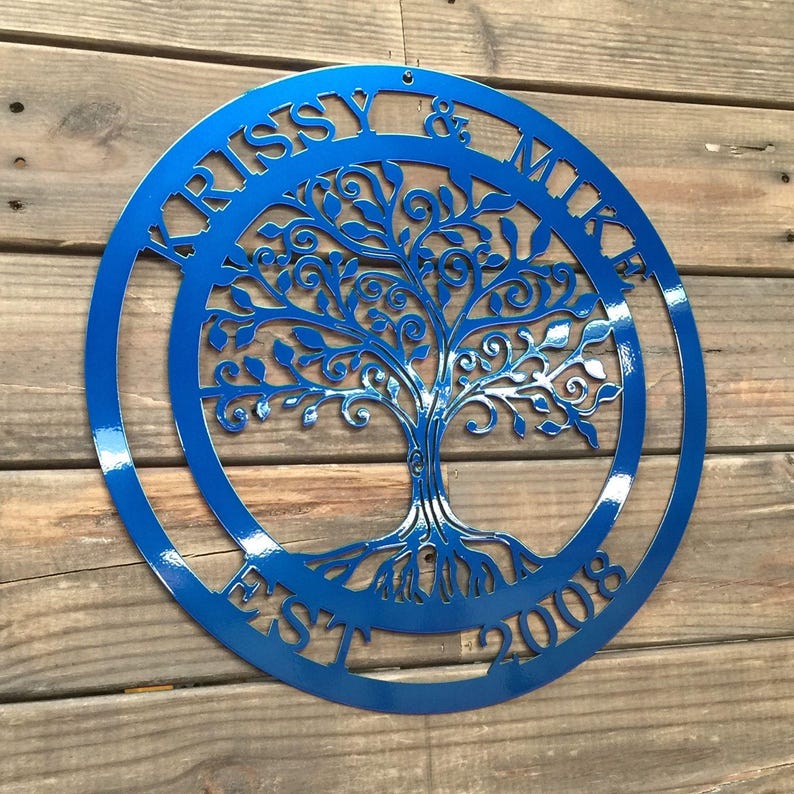 Personalized Tree of Life Metal Sign: Custom Family Name, Entryway ...