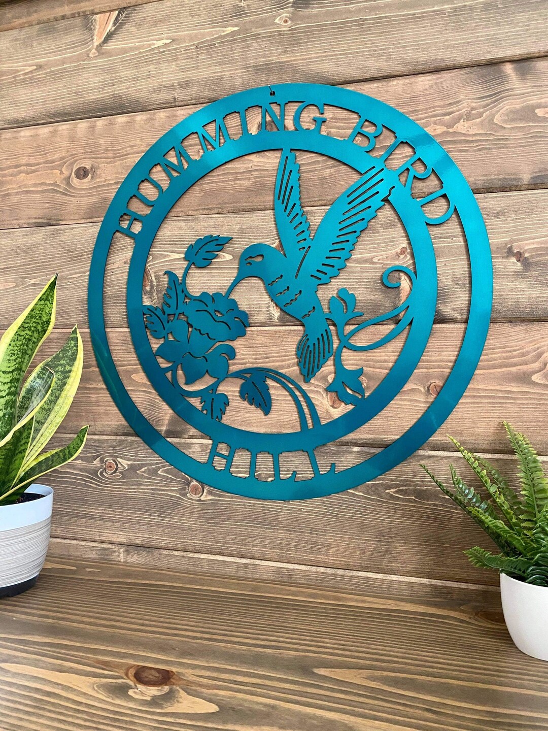 Personalized Hummingbird Metal Sign: Custom Farmhouse Wall Art - Etsy