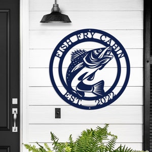 Personalized Metal Walleye Fish Sign: Lake House Decor - Etsy