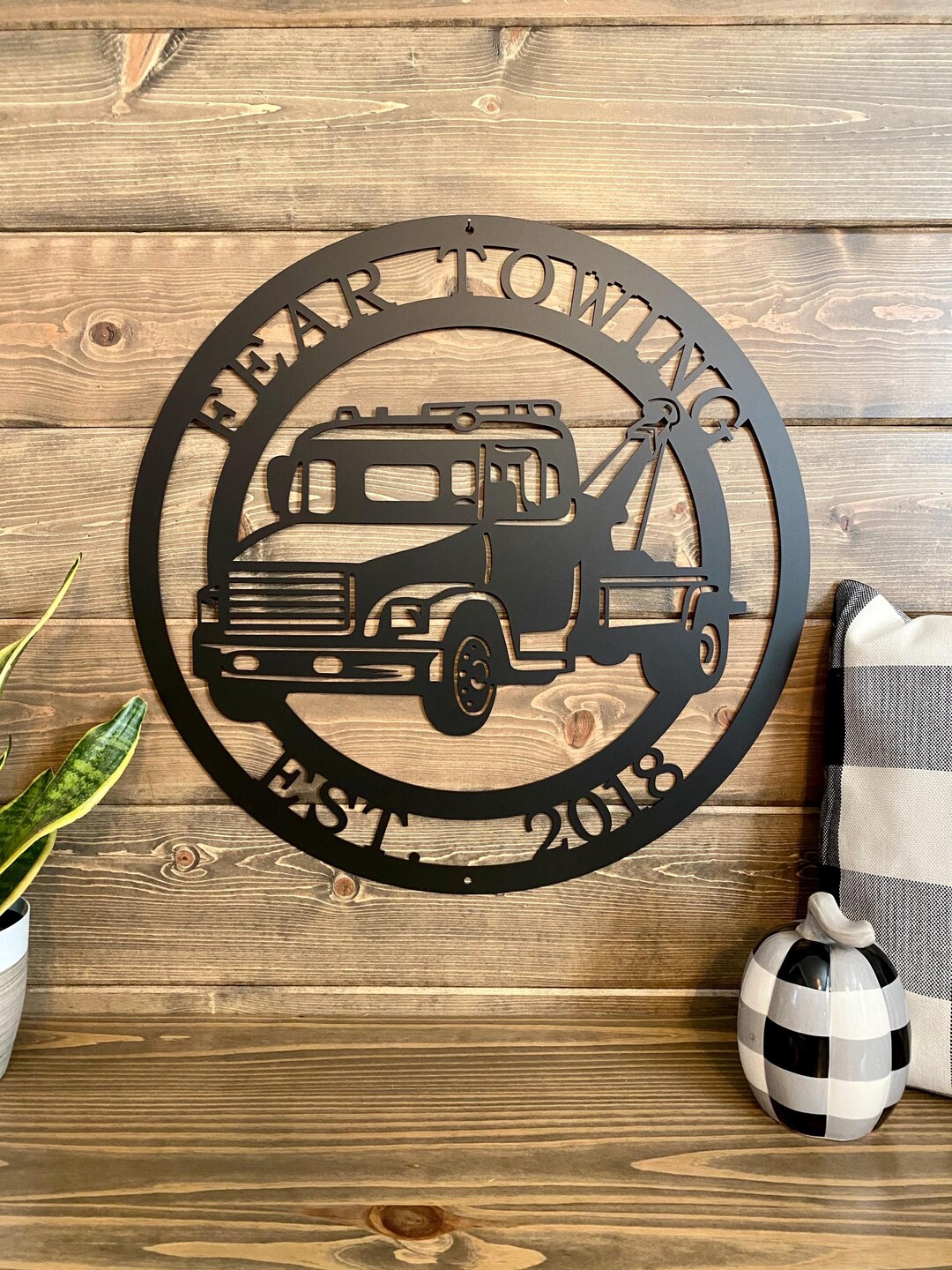 Personalized Tow Truck Metal Sign: Custom Garage Decor - Etsy