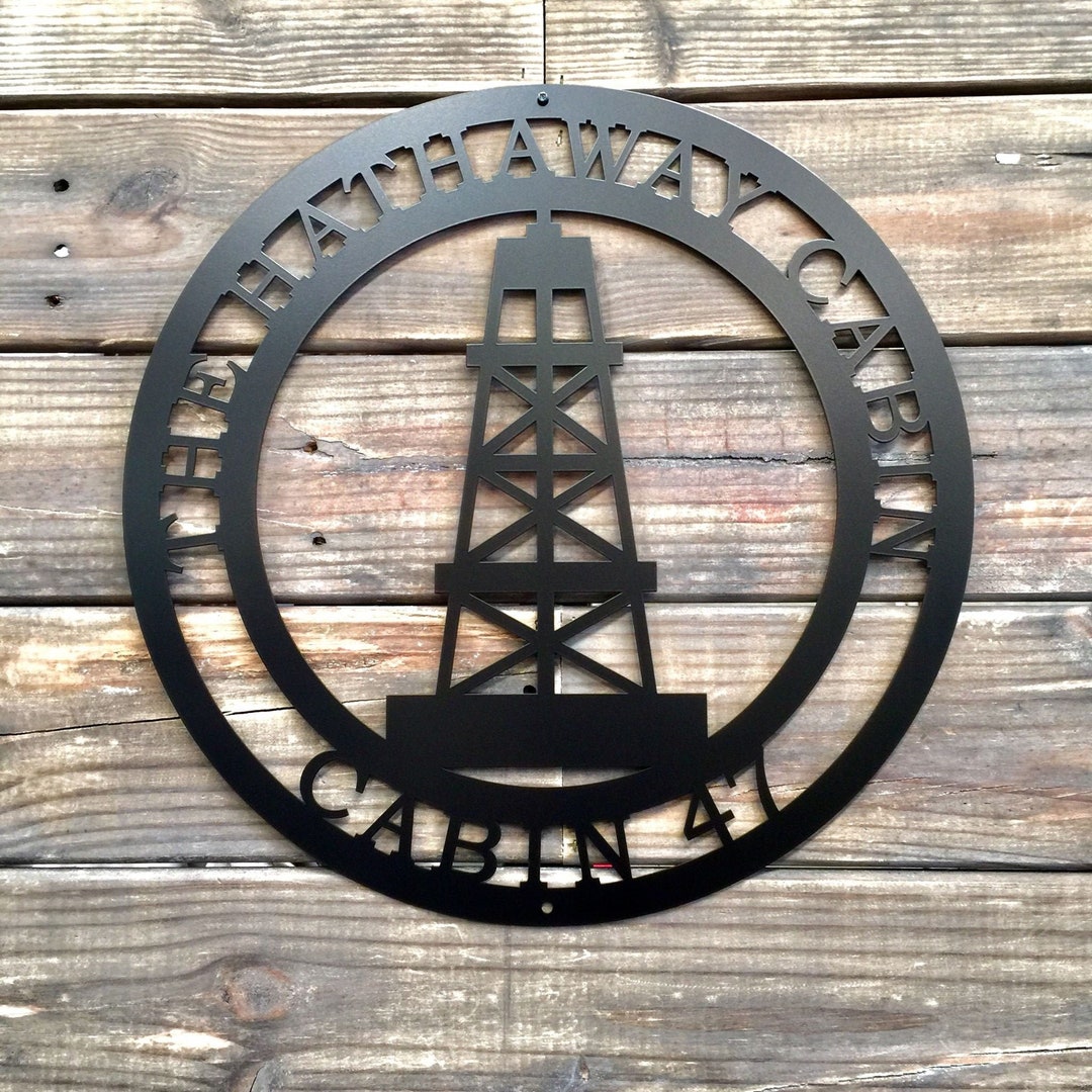 Oil Rig Personalized Door Hanger, Oil Rig Metal Art, Gift for Oil Rig ...