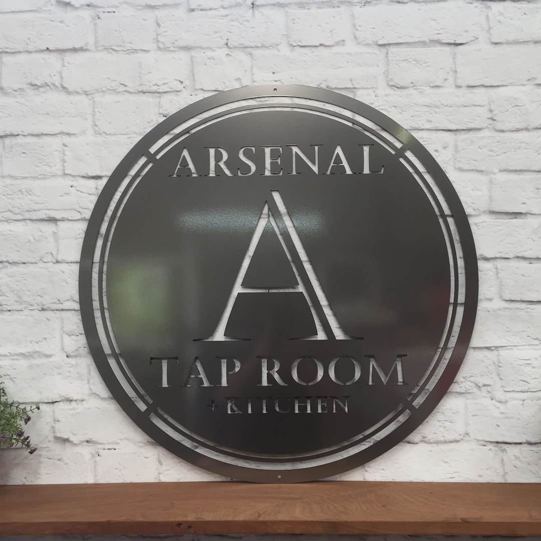 Custom Business Sign- Round Metal Logo Signs That Are Laser Cut Sign ...